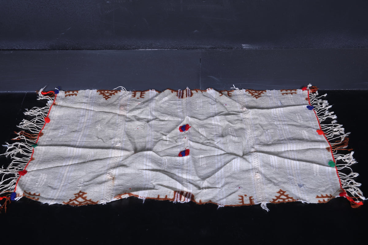 Vintage handwoven Moroccan berber fabric – 1.9 FT x 3 FT | Authentic t ...
